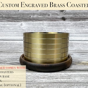 Engraved Brass Coasters – Custom Logo Drink Coasters for Business ...