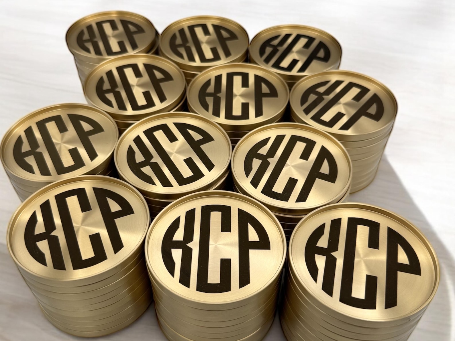Engraved Brass Coasters – Custom Logo Drink Coasters for Business ...