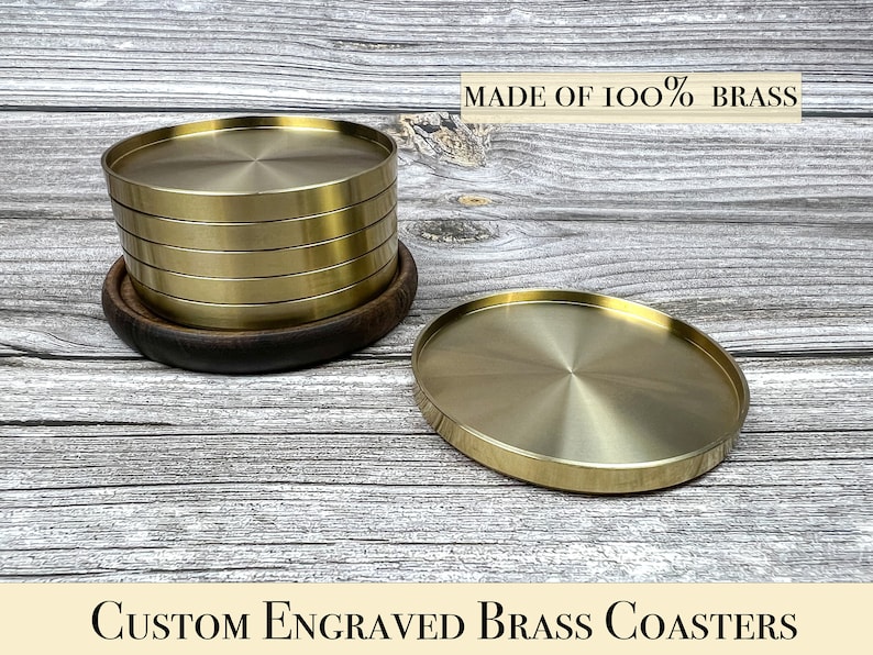 Personalized Perfection: 100% Brass Coasters With Custom Engraving ...