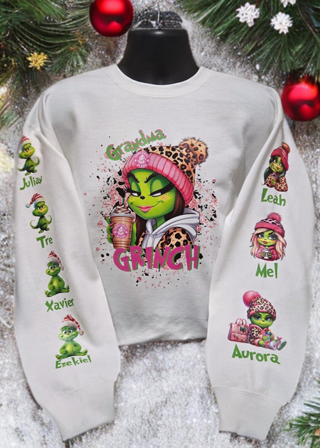 Grandma Grinch/ Grinch Family / Grinch Grandkids/ Grinch Sweatshirts - Etsy