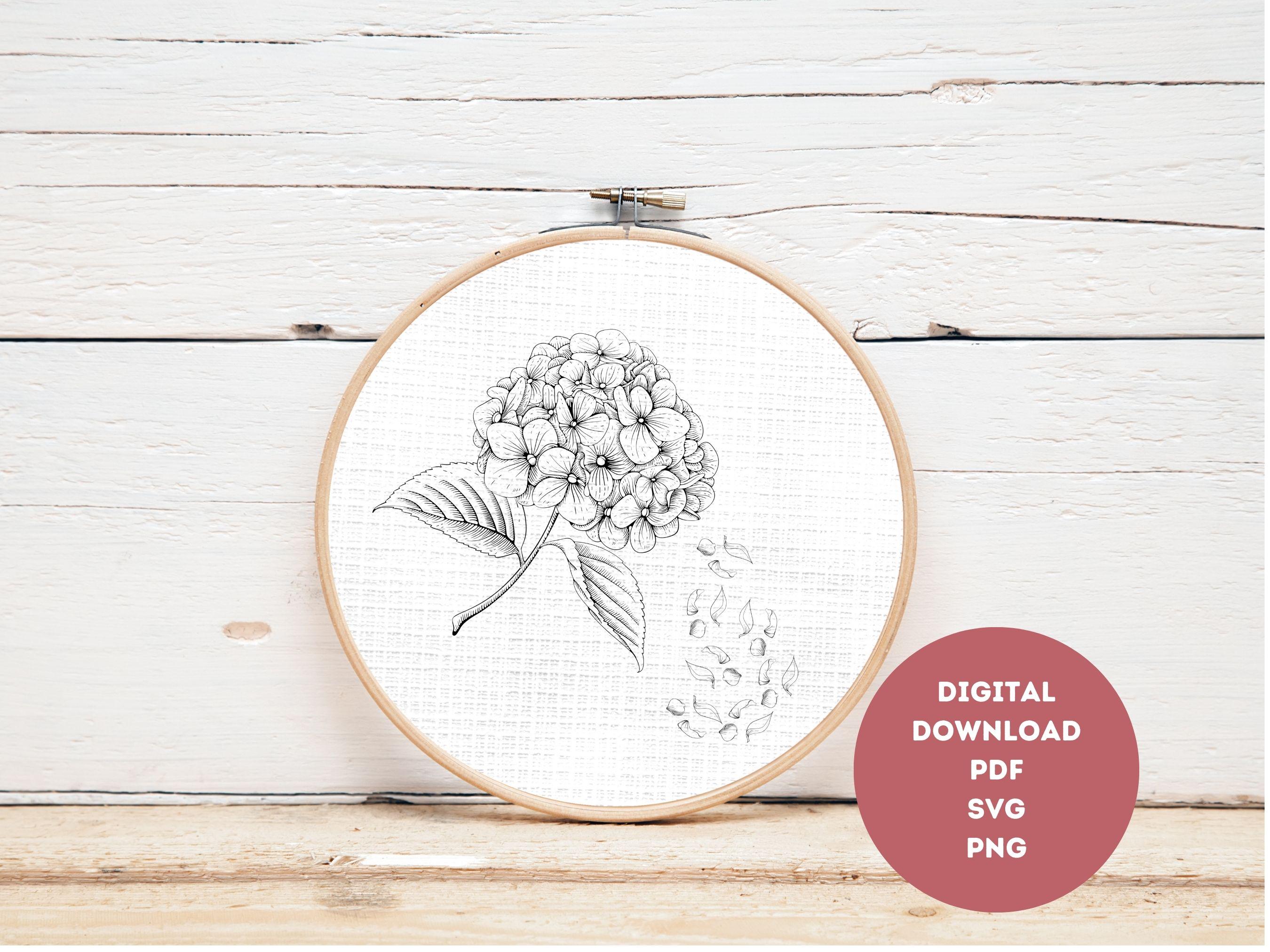 Hydrangeas Pattern, Hand Embroidery, Embroidery Hoop Art, Embroidery ...