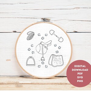 Horse Tack Pattern, Hand Embroidery, Embroidery Hoop Art, Embroidery ...
