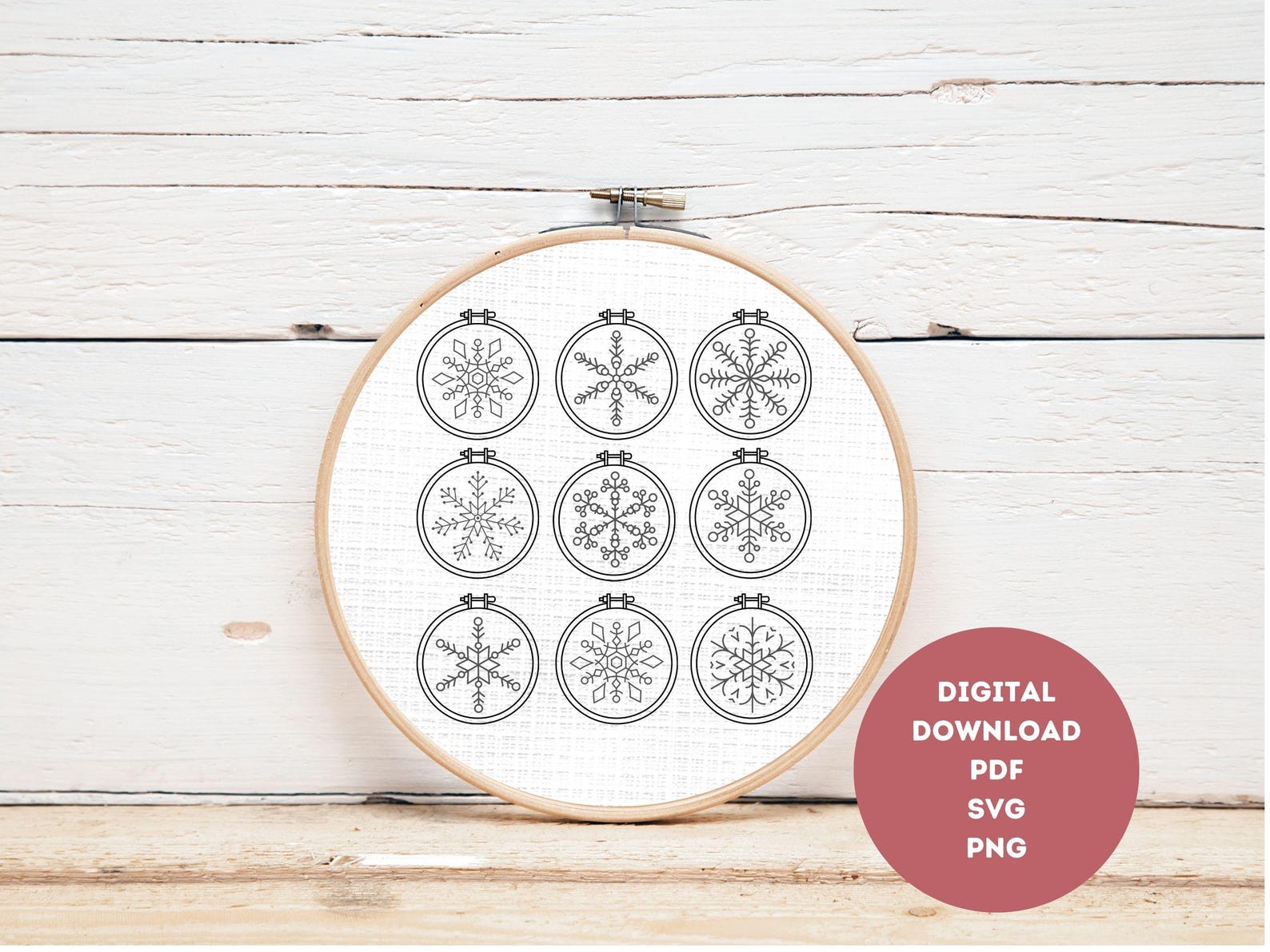 Snowflake Sampler Pattern, Hand Embroidery, Embroidery Hoop Art ...