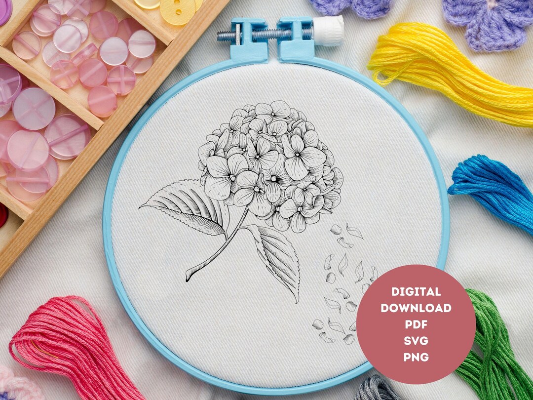 Hydrangeas Pattern, Hand Embroidery, Embroidery Hoop Art, Embroidery ...