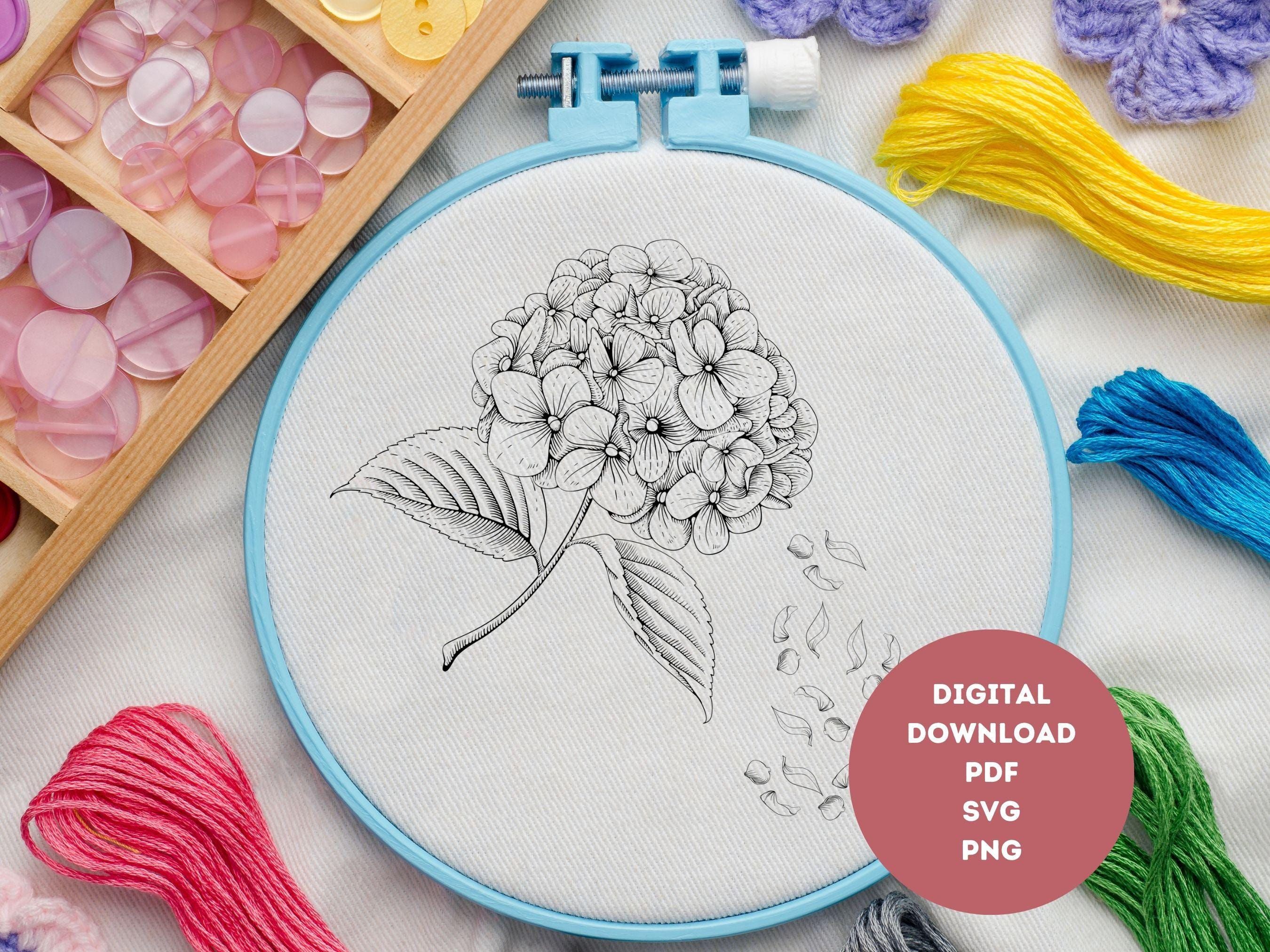 Hydrangeas Pattern, Hand Embroidery, Embroidery Hoop Art, Embroidery ...