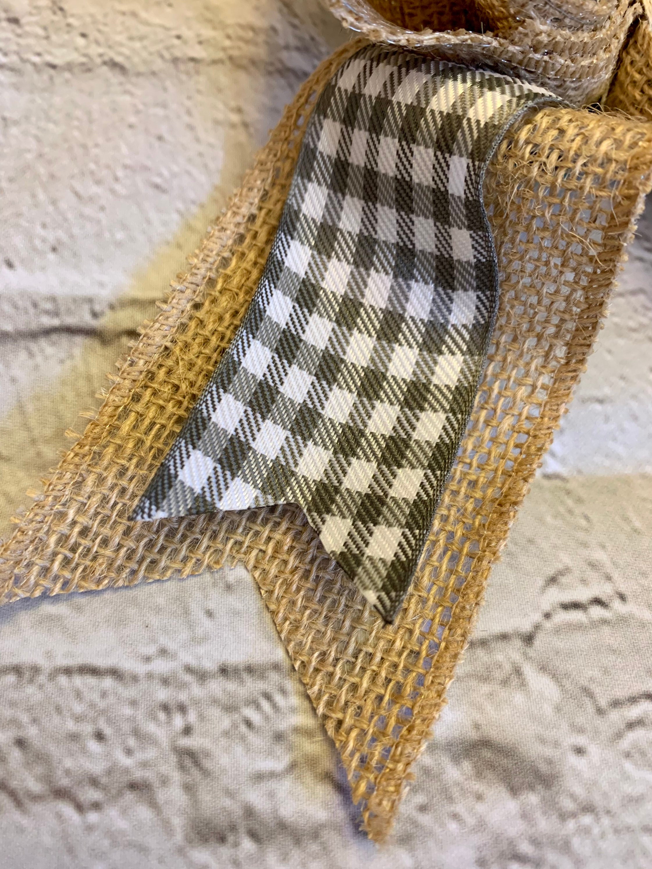 Handmade Decorative Farmhouse Bow - Gray/white Gingham Plaid - Spring ...