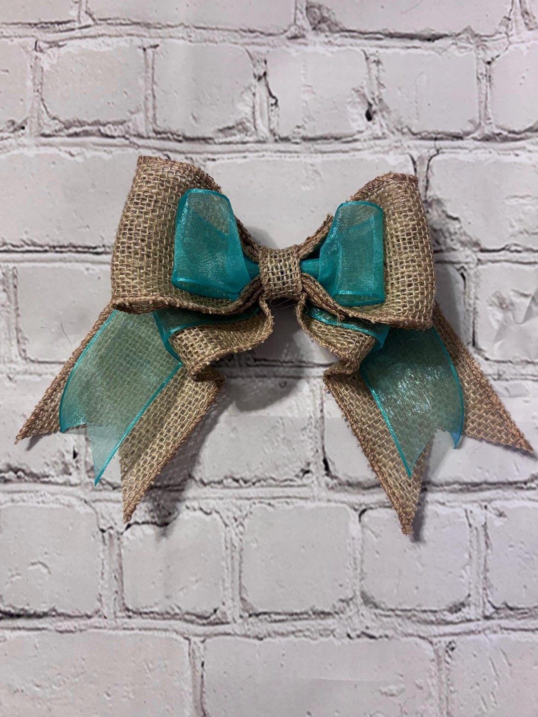 Handmade Teal Burlap Bow - Craft Bow - Etsy