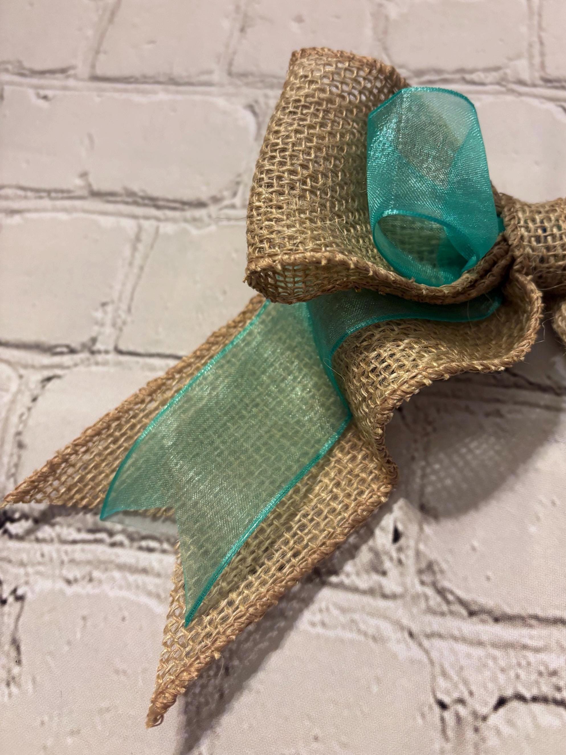 Handmade Teal Burlap Bow - Craft Bow - Etsy