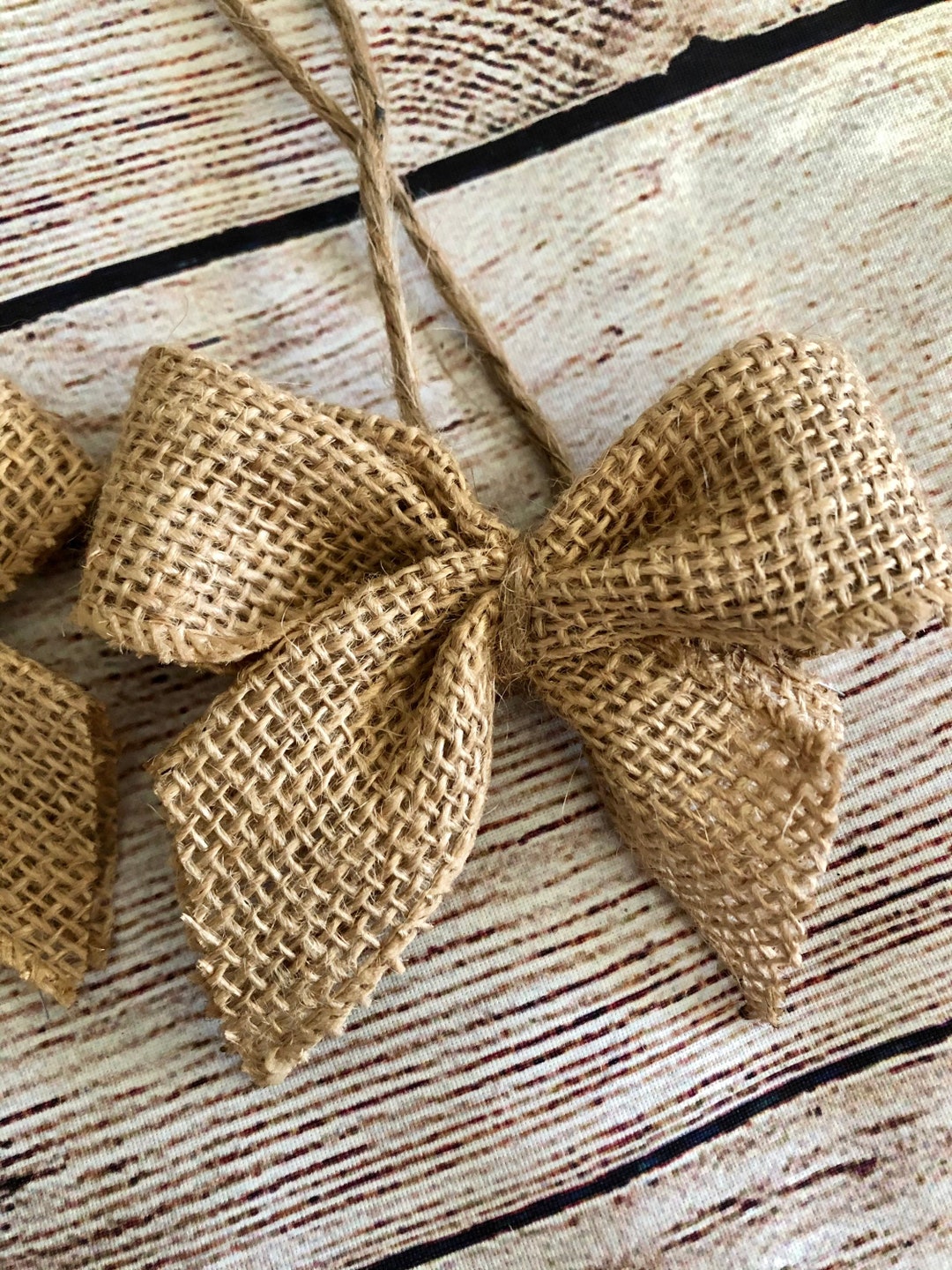 Handmade Burlap Canister Bow Set - Farmhouse Rustic Theme - Rustic ...