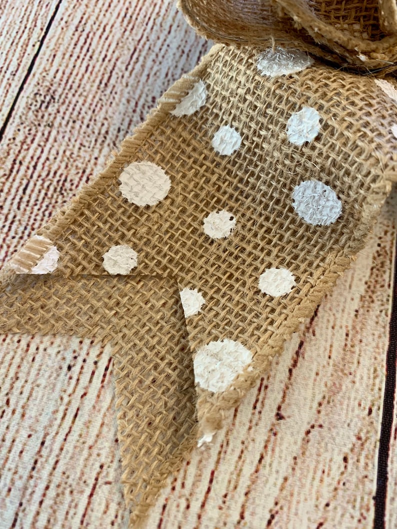 Handmade Polka Dot Burlap Bow - Decorative Spring Bow - Etsy