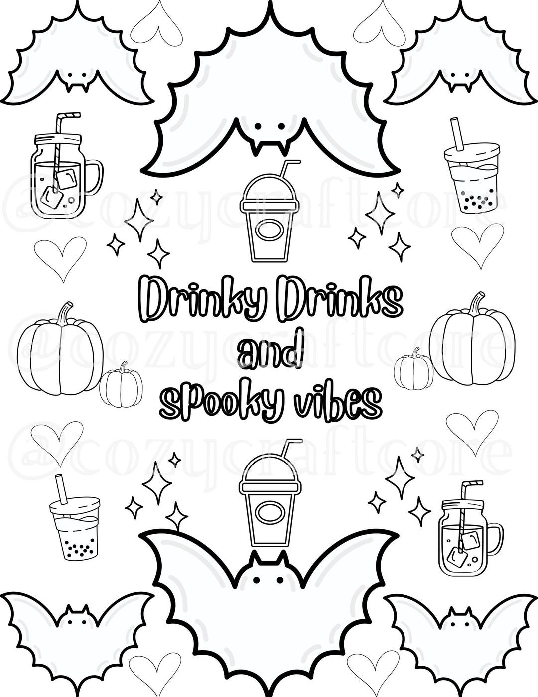 Spooky Vibes Coloring Page - Etsy