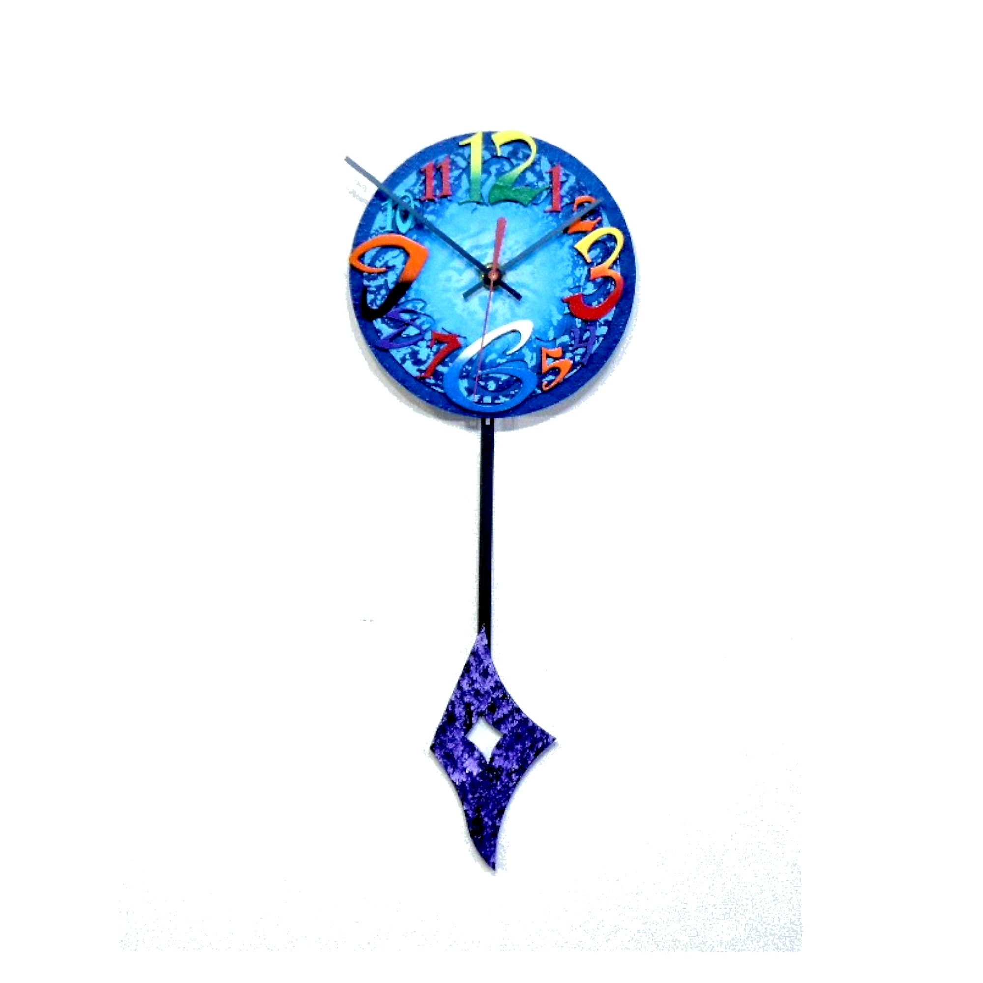 TIME B1-very Cool Clock-modern Wall Clock-swinging Pendulum-colorful ...