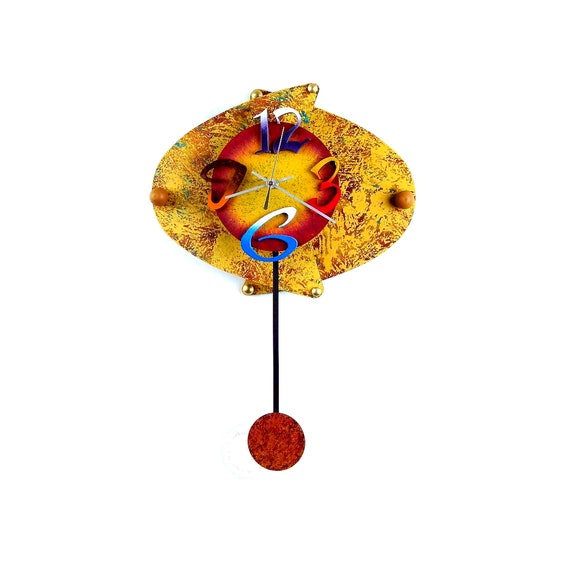 CRESCENT 3-very Cool Clock-modern Wall Clock-swinging Pendulum - Etsy