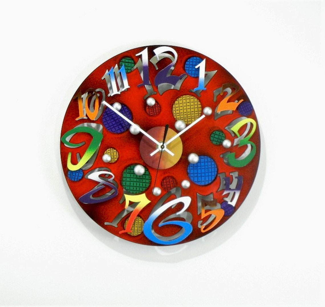 Mini Disk Red-very Cool Clocks-modern Wall Clocks-round Clocks-circle ...