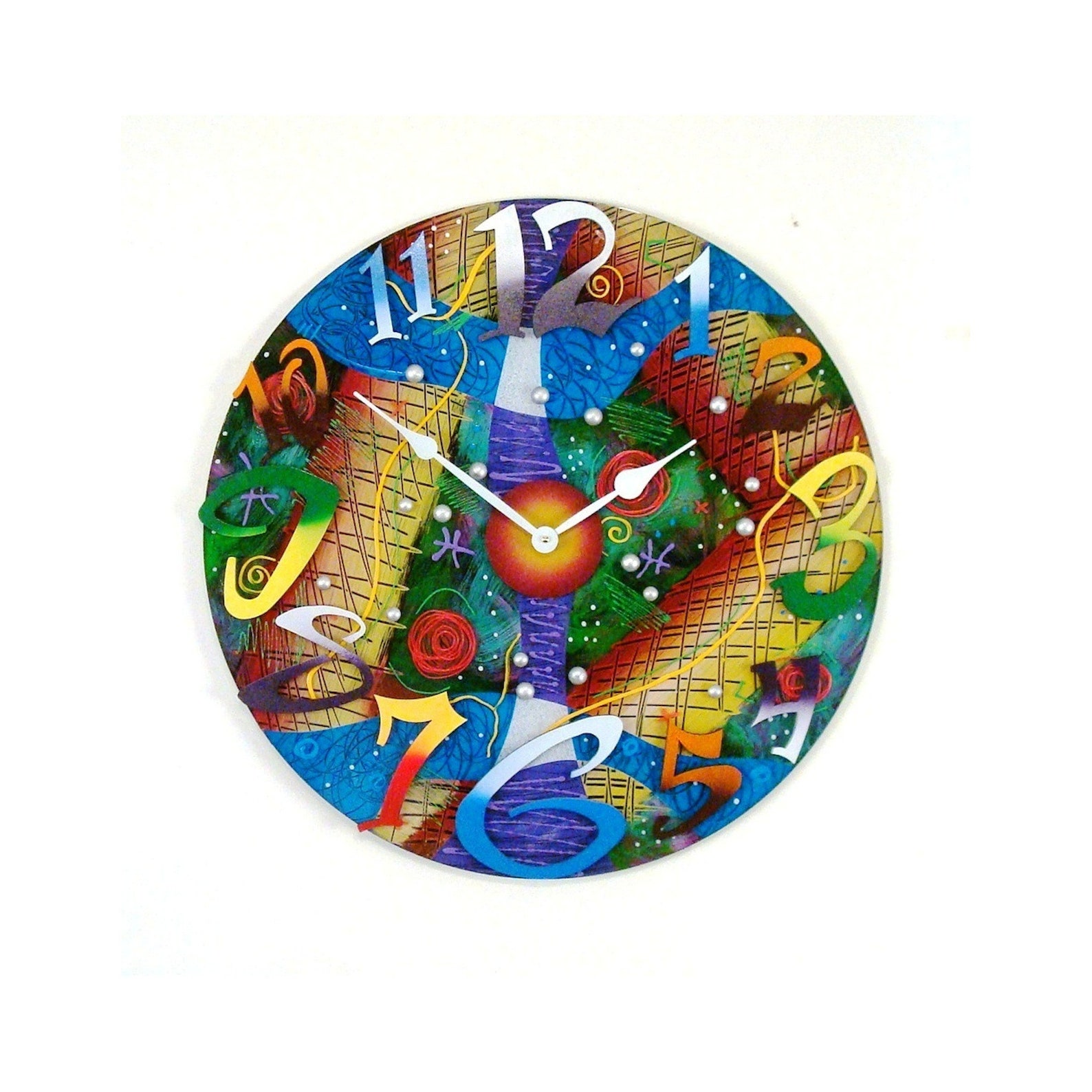 BIG TIME Abstract-very Cool Clocks-modern Clock-round Clock-wall Clock ...