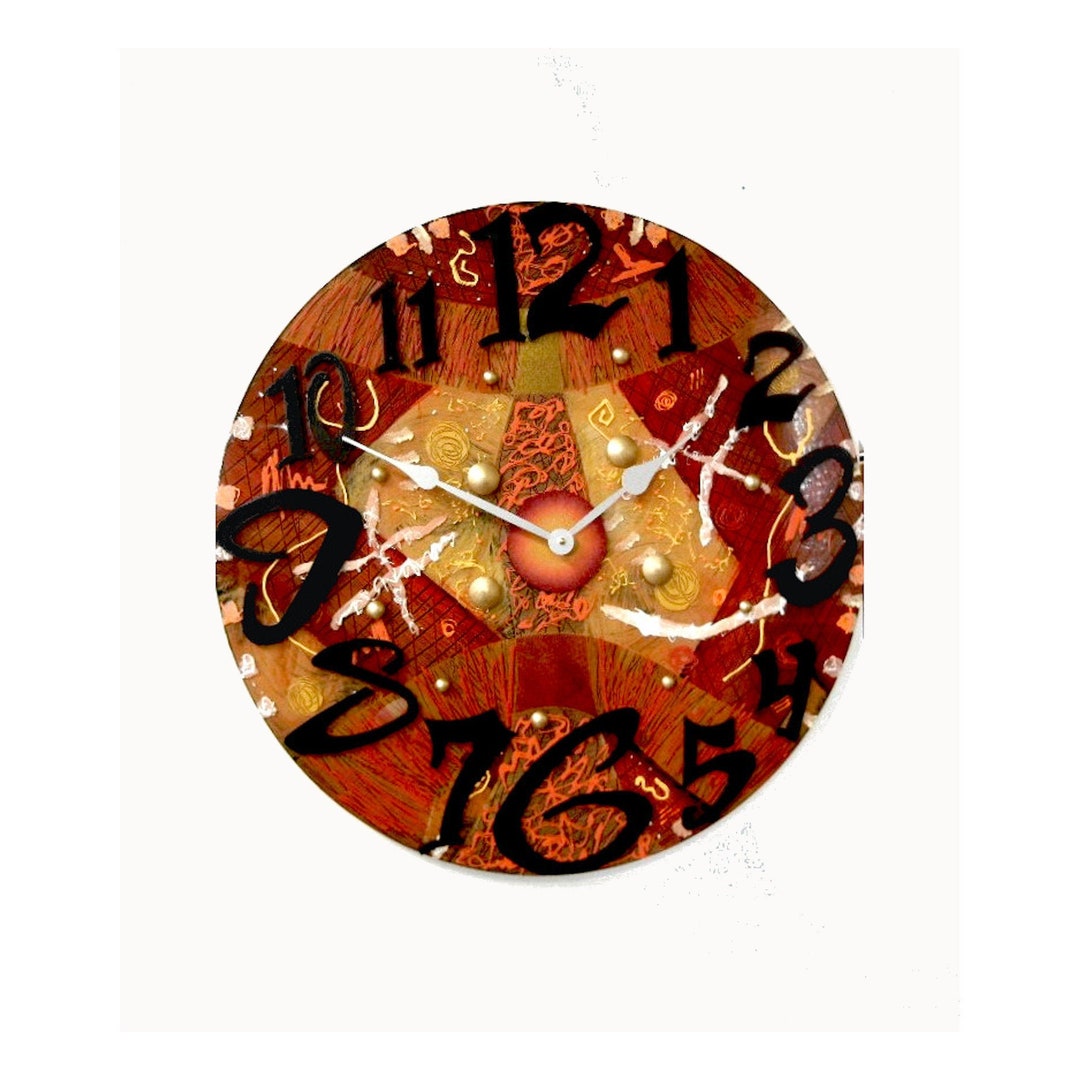 BIG TIME Abstract Gold-very Cool Clocks-modern Clock-wall Clock ...