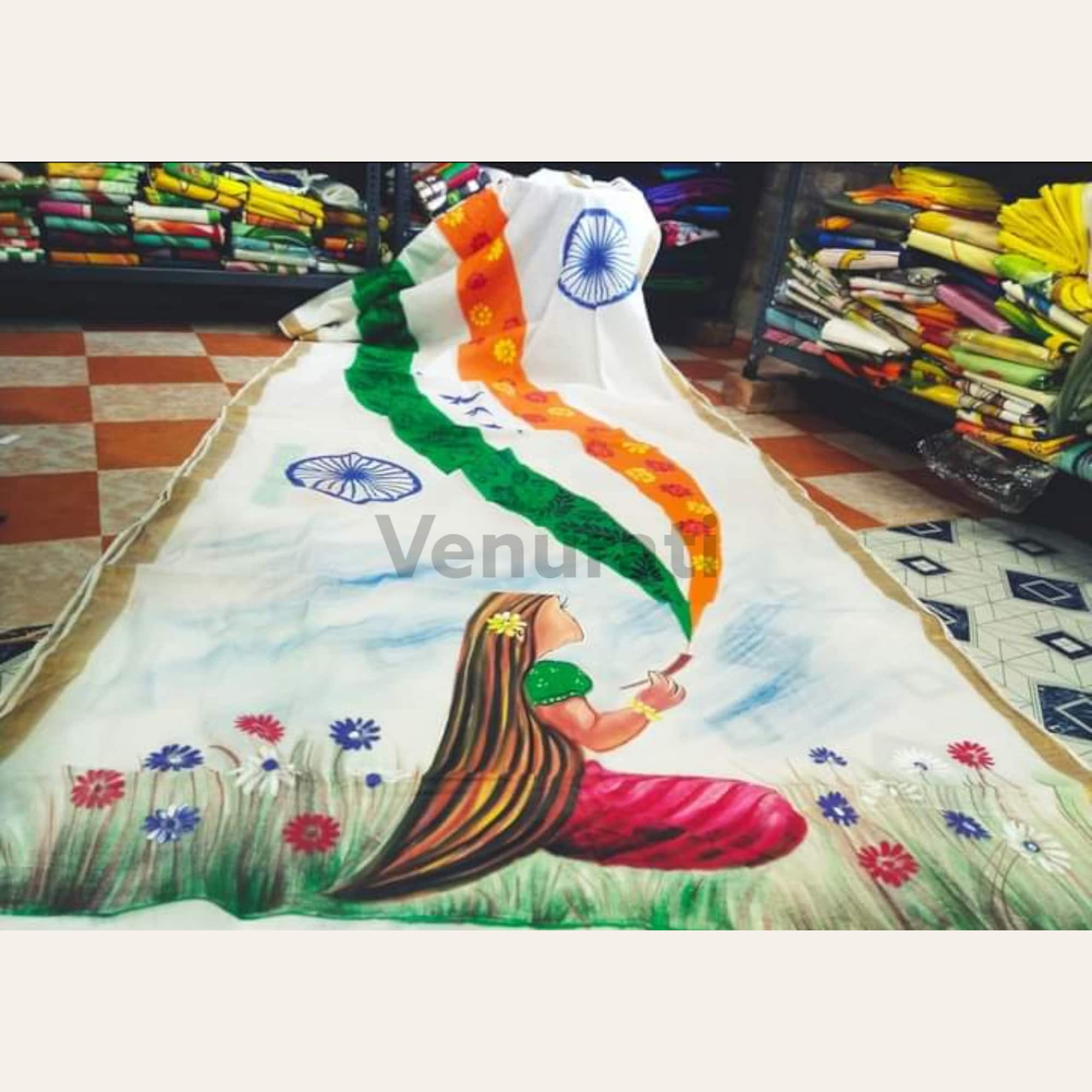 Tri Color Kerala Cotton Saree for Indian Independence Day, Tiranga ...