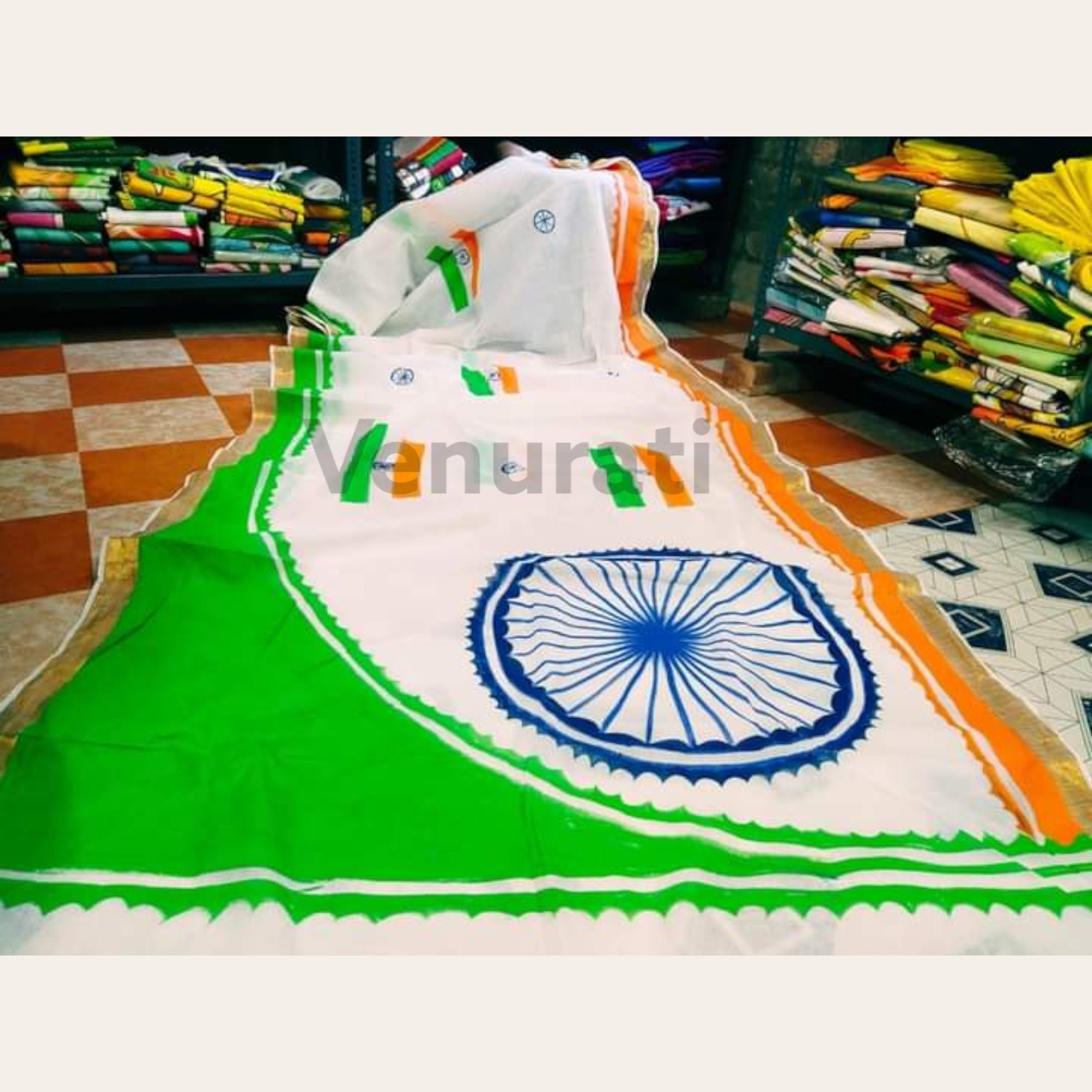 Tri Color Kerala Cotton Saree for Indian Independence Day, Tiranga ...