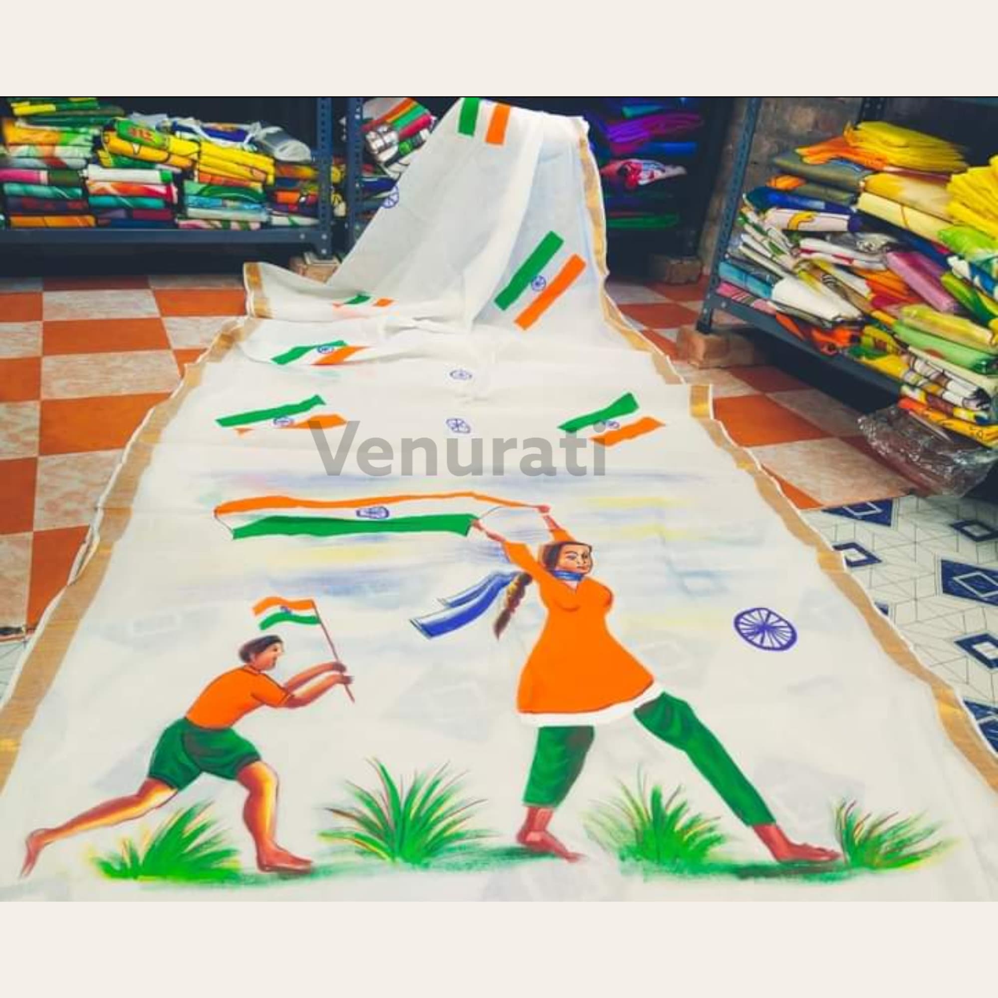 Tri Color Kerala Cotton Saree for Indian Independence Day - Etsy