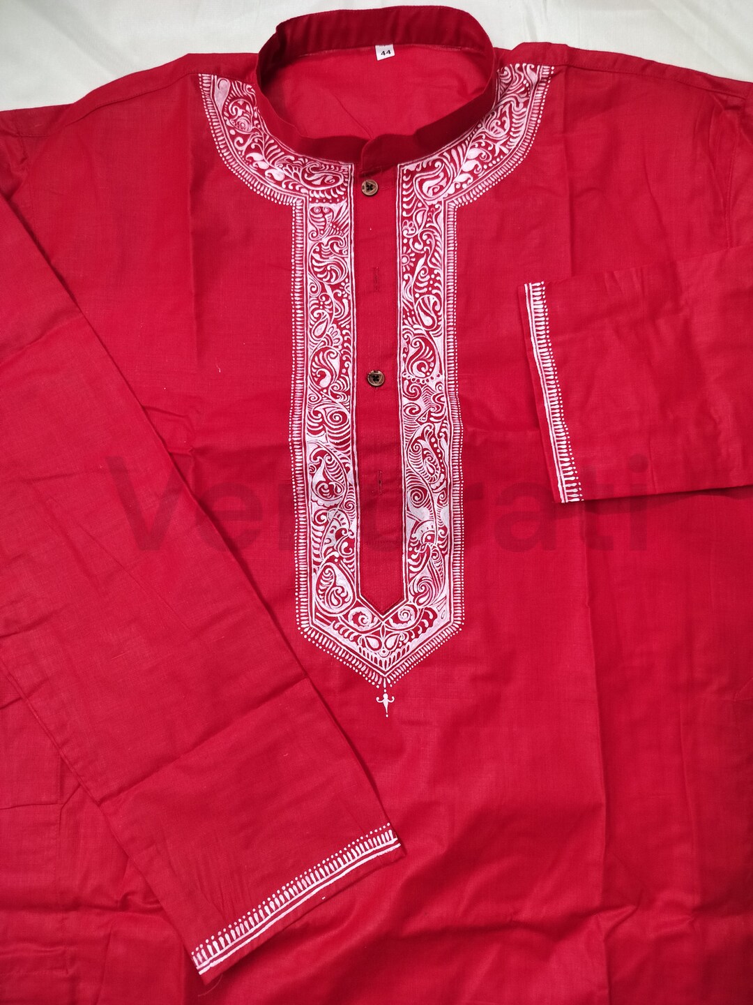 Hand Painted Pure Cotton Kurta for Men's, Indian Style Men's Kurta ...