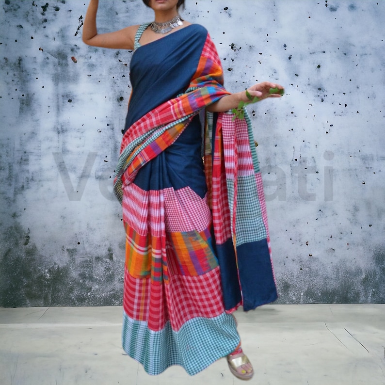 Handwoven Cotton Katki Mix Match Khadi Saree – Traditional Elegance for ...