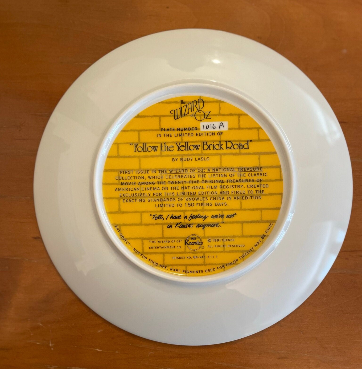 Follow the Yellow Brick Road - the Wizard of Oz Collector's Plate ...