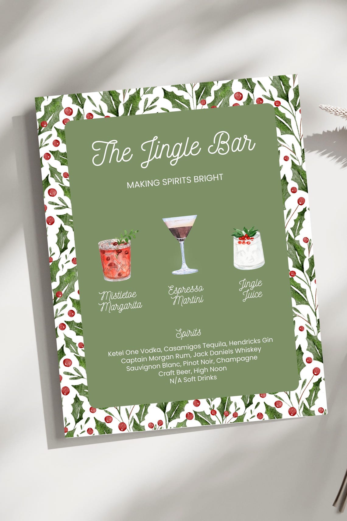 Editable Jingle Bar Holiday Bar Sign, Digital Download, Christmas Bar ...