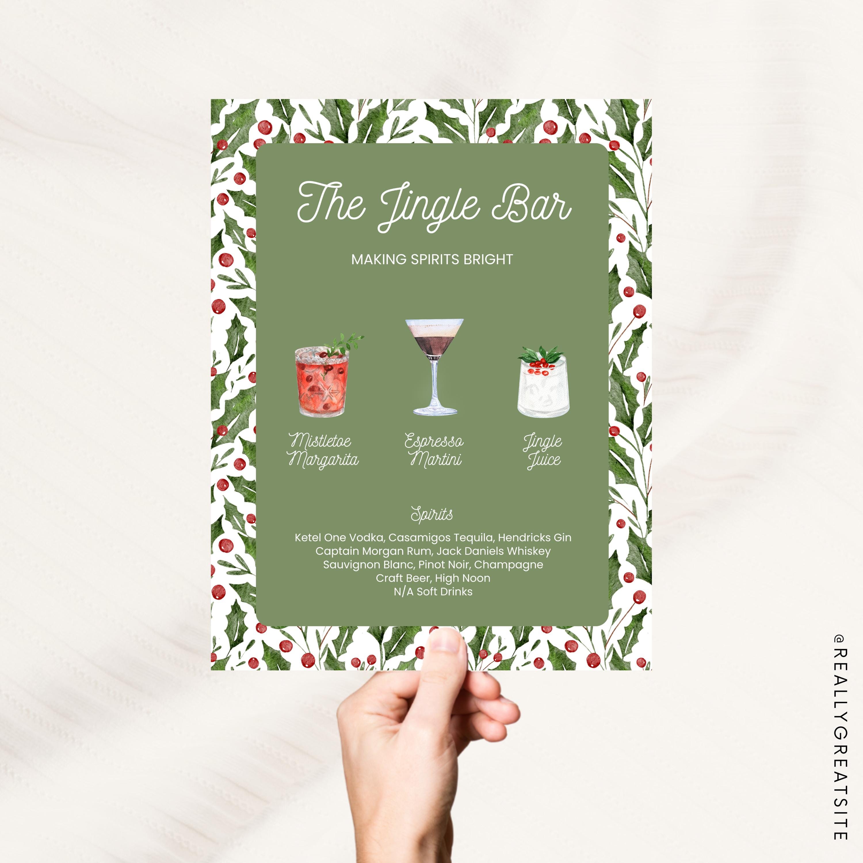 Editable Jingle Bar Holiday Bar Sign, Digital Download, Christmas Bar ...