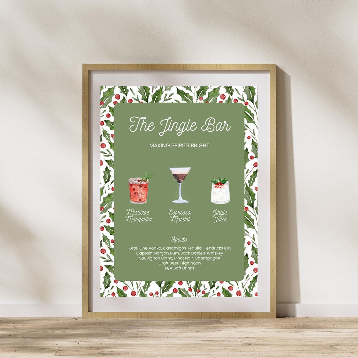 Editable Jingle Bar Holiday Bar Sign, Digital Download, Christmas Bar ...