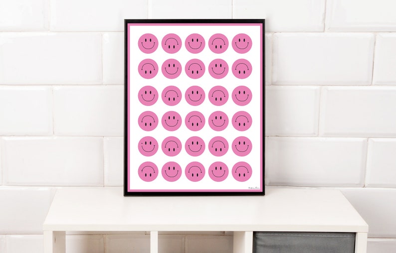 Happy Sad Face in Pink - Etsy