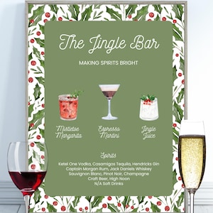 Editable Jingle Bar Holiday Bar Sign, Digital Download, Christmas Bar ...