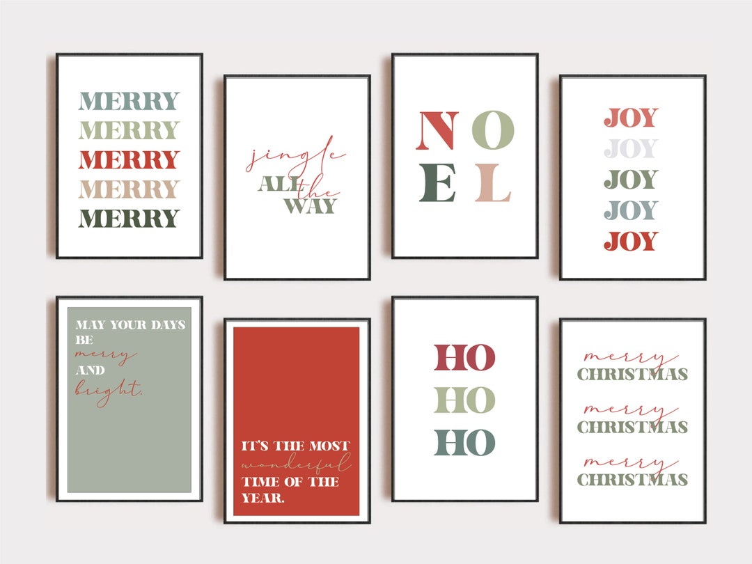 Christmas Holiday Art Bundle 8x12 Gallery Wall Prints - Etsy