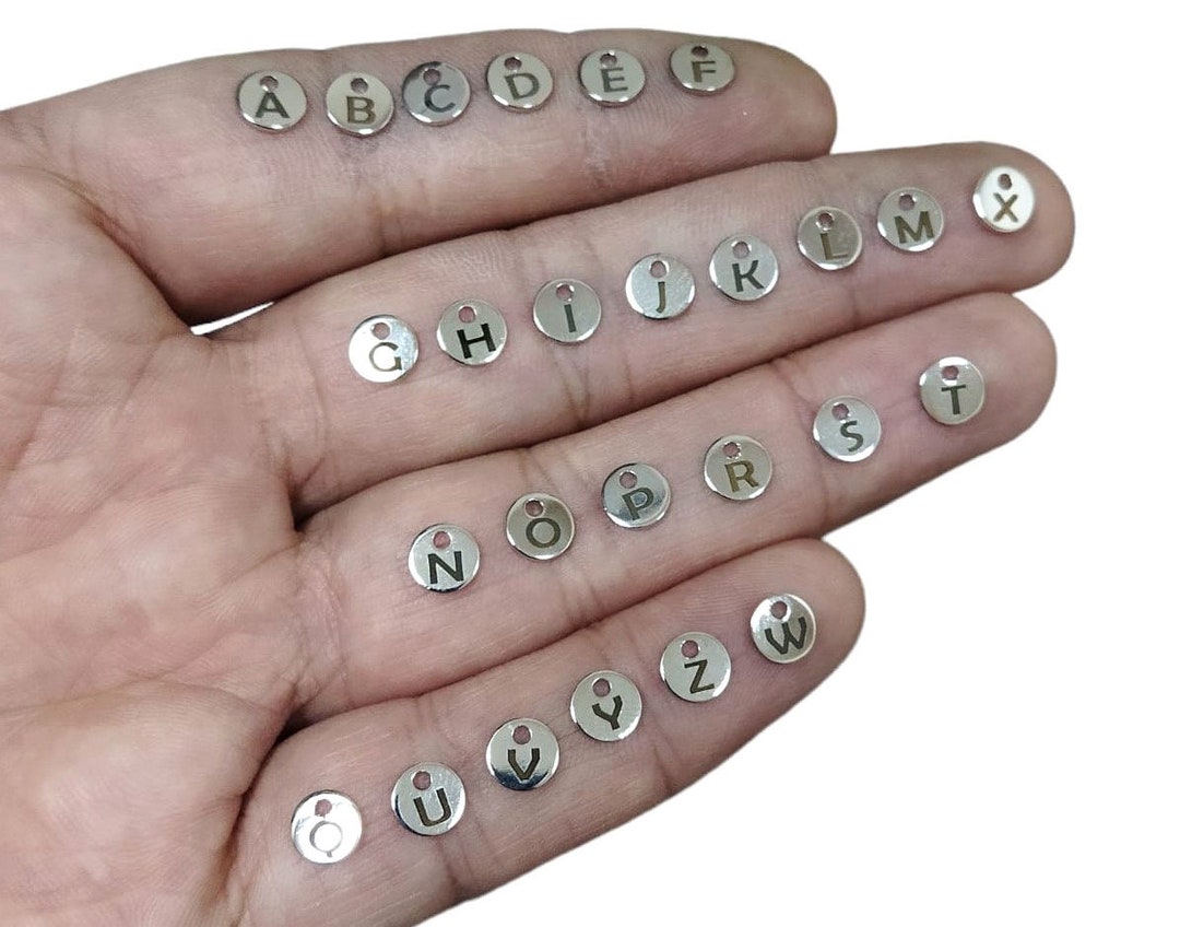 Personalized Initial Round Letter Charms , Capital Letter Charms , 6 Mm ...