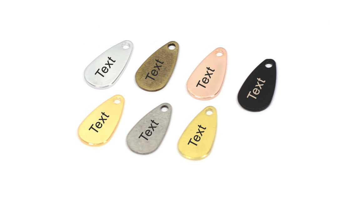 Custom Laser Engraved Tag ,custom Drop Logo Tag , 14.5 Mm X 7.5 Mm X0.8 ...
