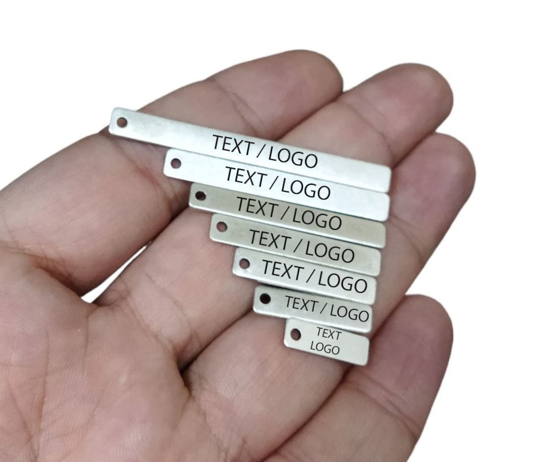 Custom Laser Metal Tag , Antique Silver Customized Rectangle Laser ...