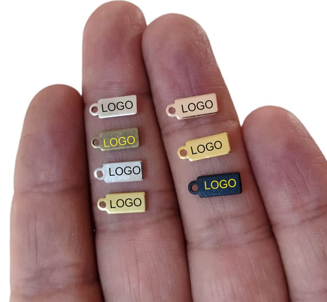 Custom Laser Engraved Mini Rectangle Tag , Rectangle Personalized Tag ...