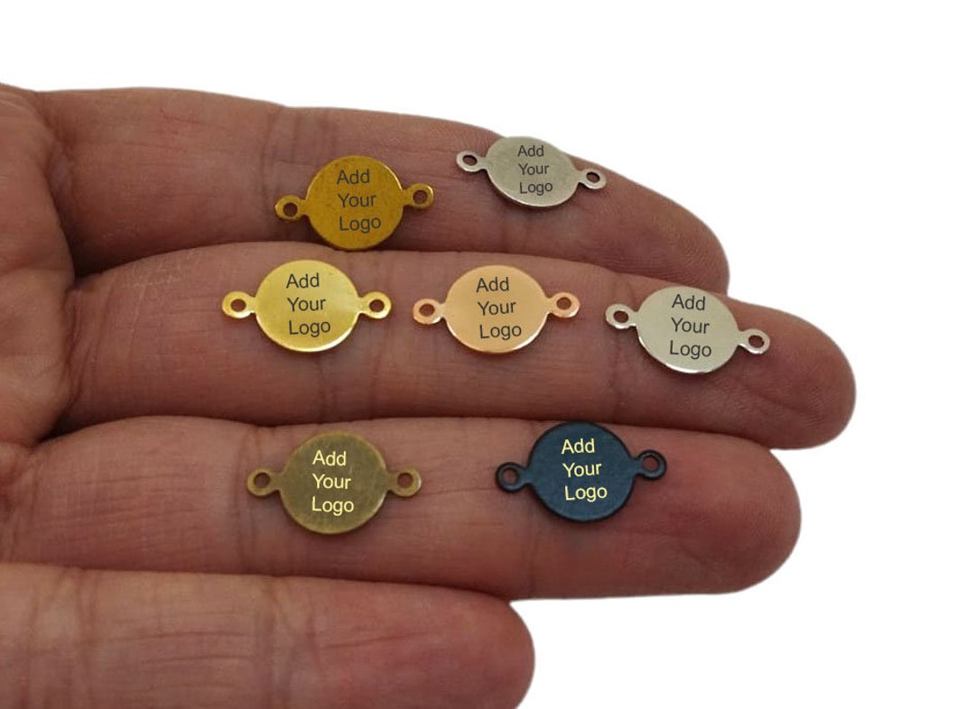 Custom Bracelet Tag , Round Personalized Tag With 2 Loops, 10x16 Mm ...