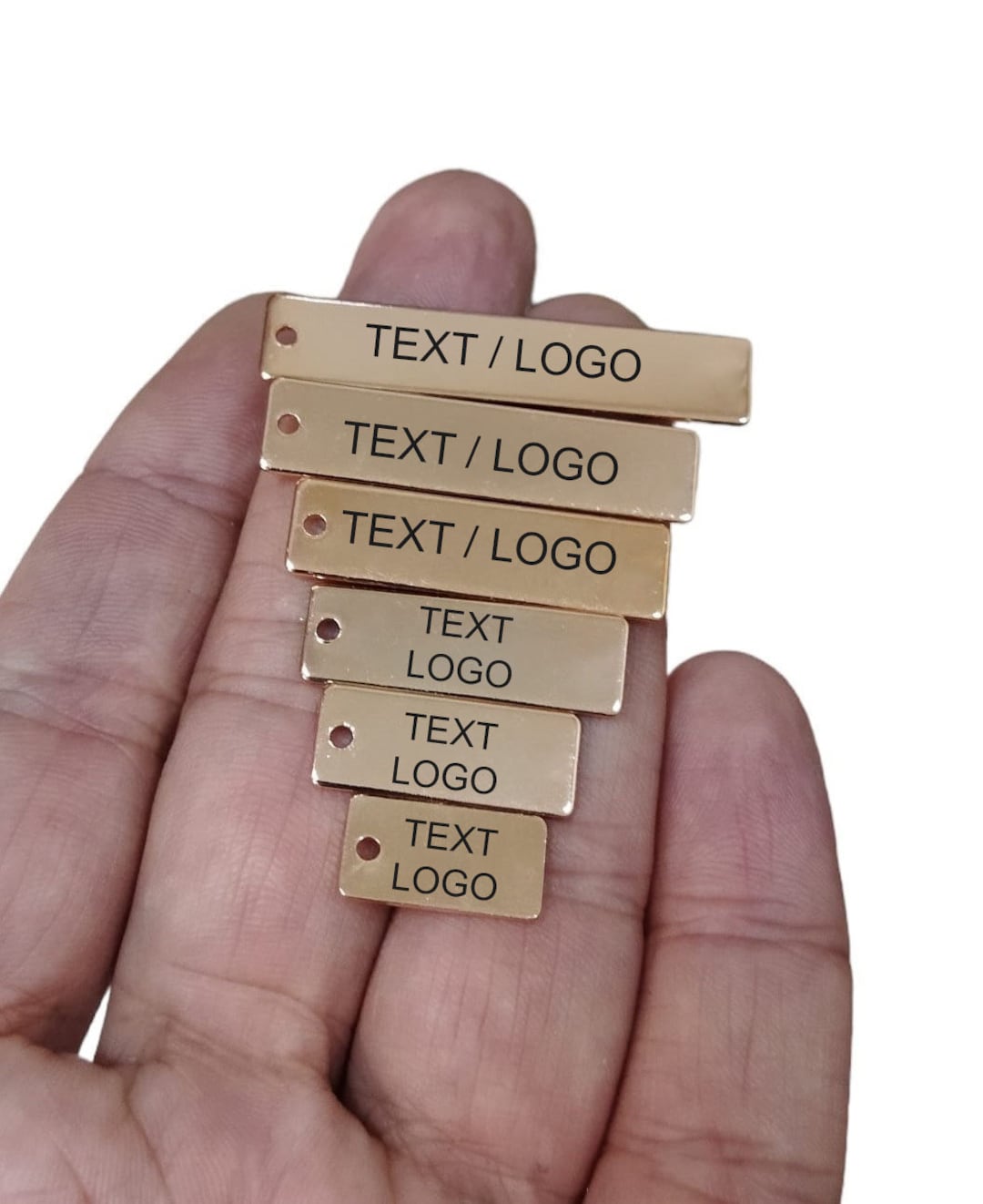 Custom Laser Metal Tag , Rose Gold Customized Rectangle Laser Tag ...