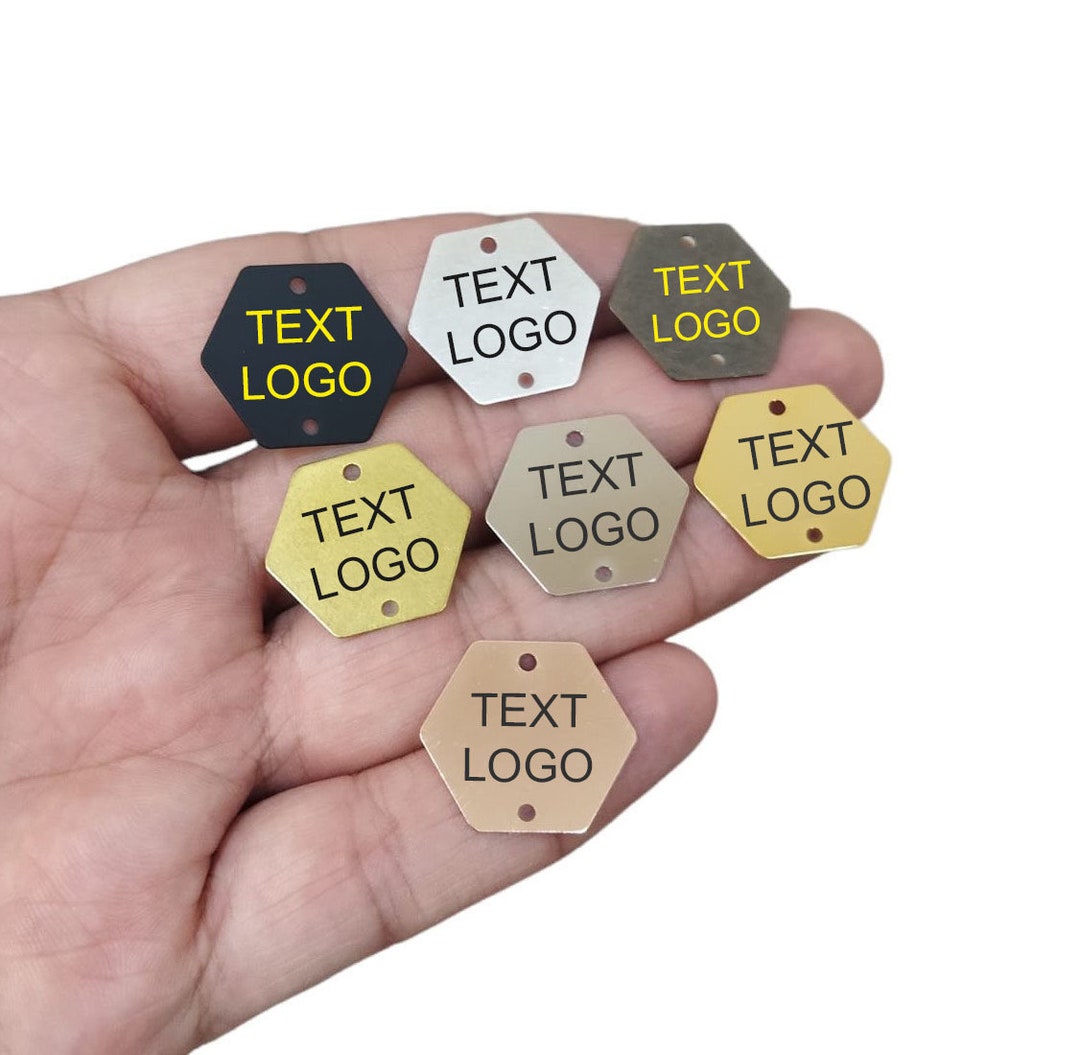 Custom Laser Engraved Tag , Jewelry Personalized Big Hexagon Tag ...