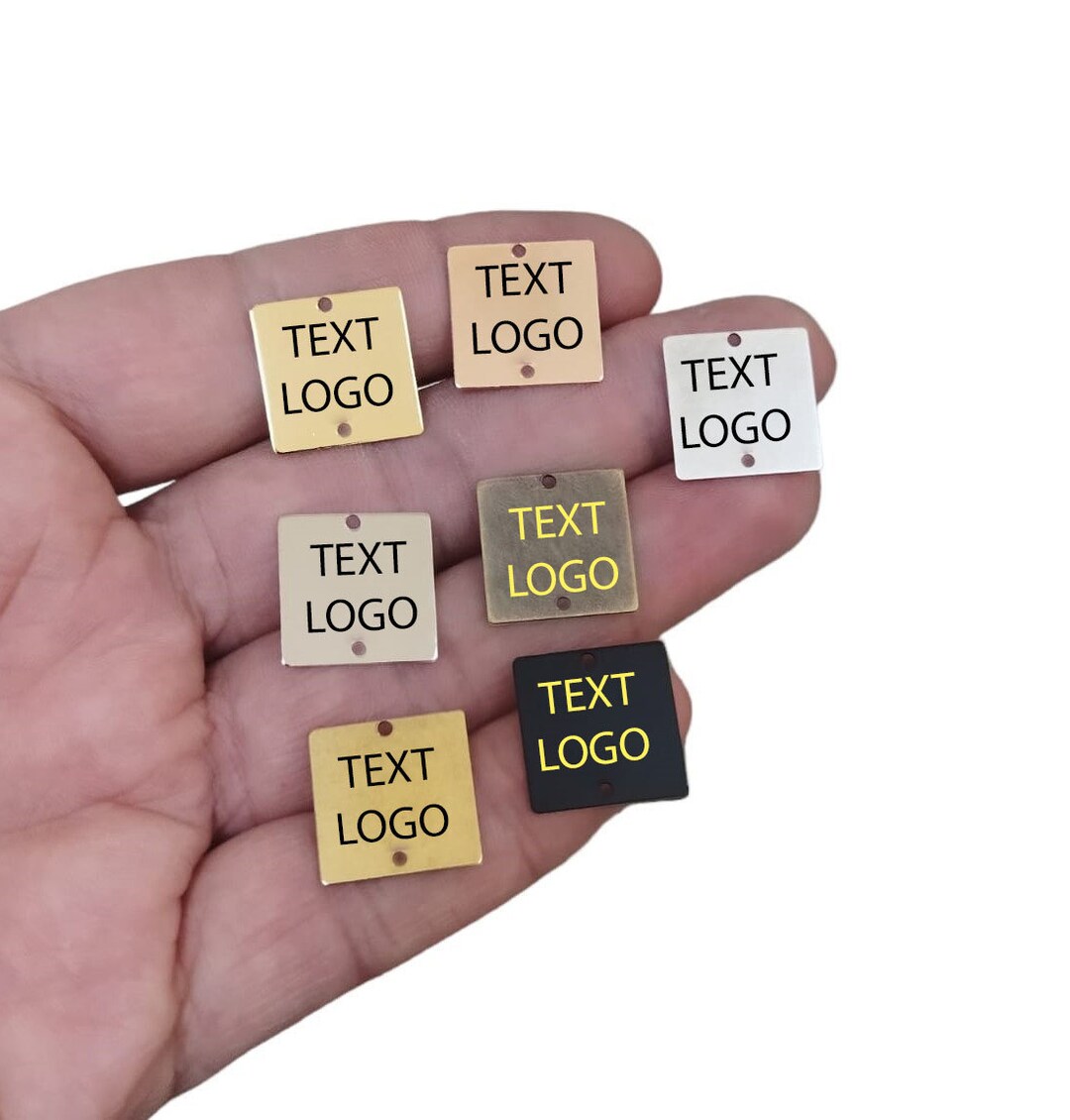 Custom Laser Square Engraved Tag , Jewelry Personalized Square Tag With ...