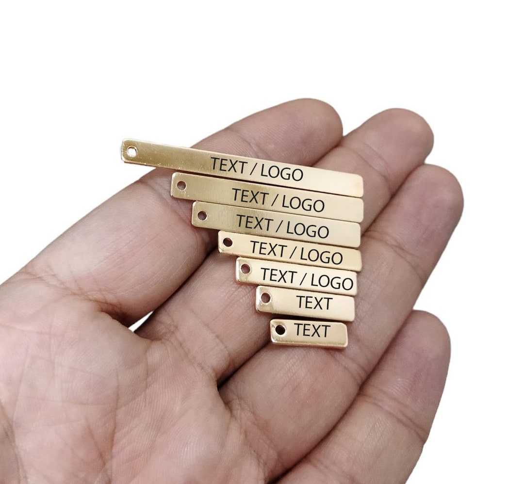 Custom Laser Metal Tag , Rose Gold Customized Rectangle Tag ...