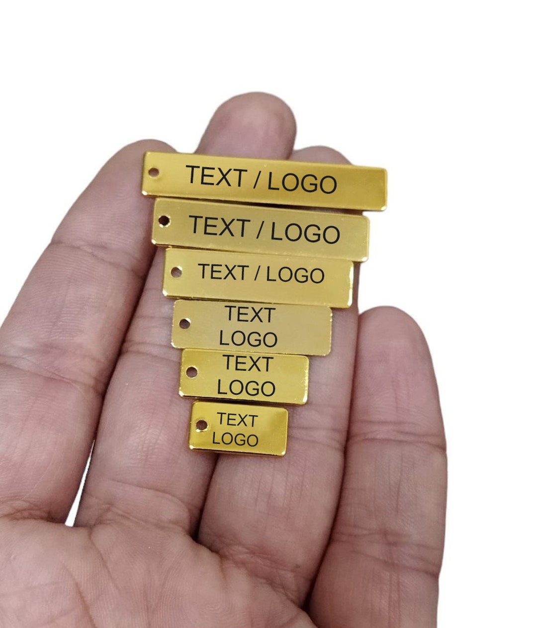 Custom Laser Metal Tag , Gold Plated Customized Rectangle Laser Tag ...