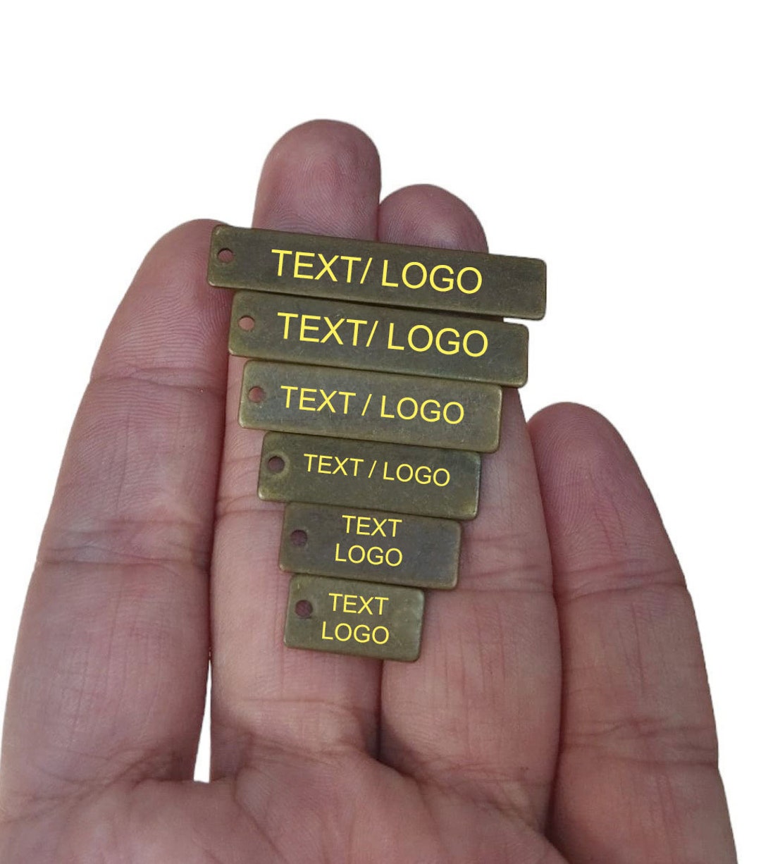 Custom Laser Metal Tag , Antique Brass Customized Rectangle Tag ...