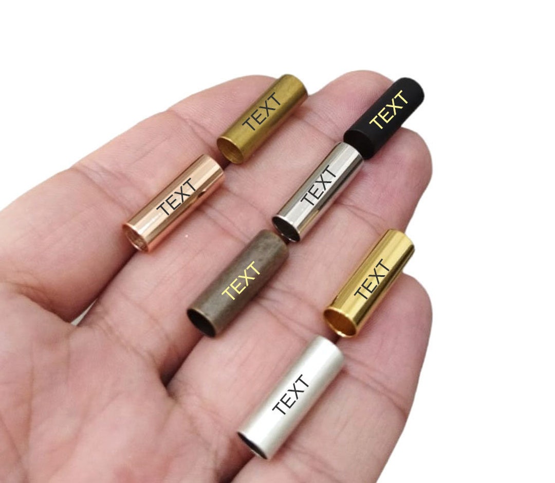 Round Laser Engraved Bead ,bracelet Custom Bead , 7x20 Mm , Inside ...