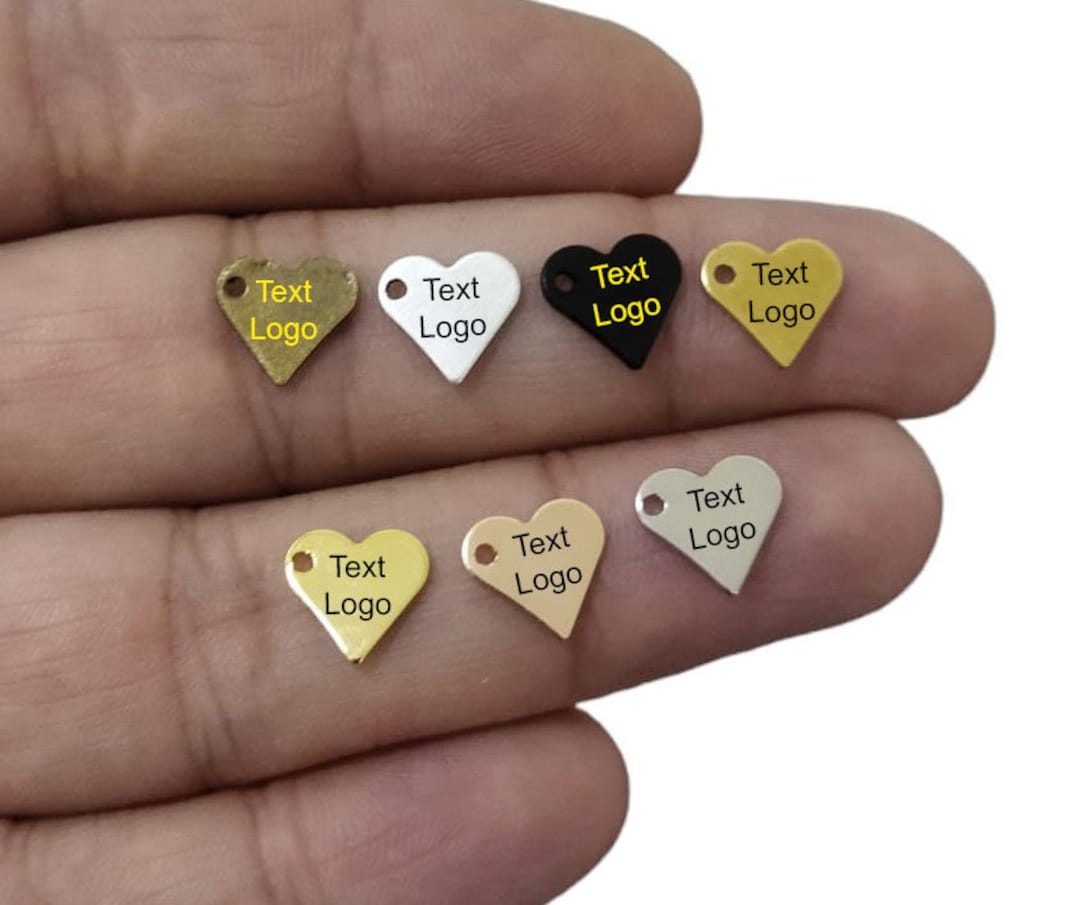 Custom Laser Engraved Tag , Jewelry Engrave Haert Logo Tag ,custom Logo ...