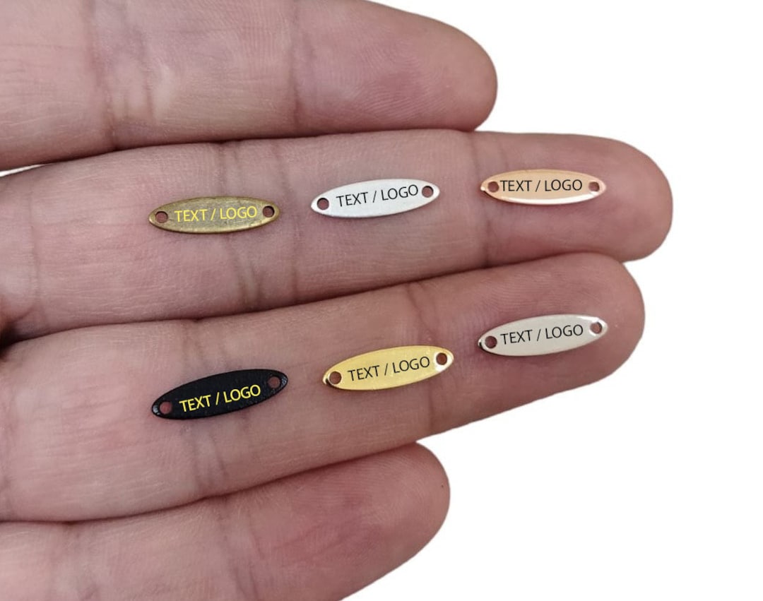 Custom Laser Engraved Tag , Jewelry Brand Tag With 2 Holes , Custom ...
