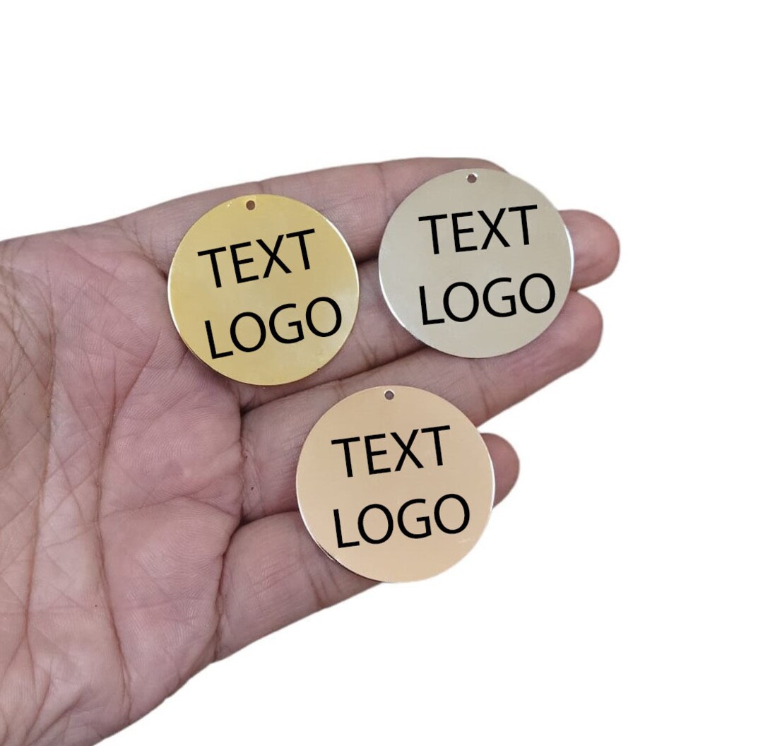 Custom Laser Engraved Tag , Jewelry Personalized Big Round Disc Tag ...