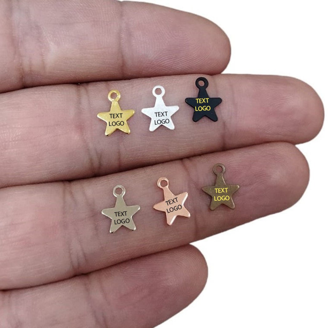 Custom Laser Engraved Star Tag , Jewelry Personalized Star Tag ,custom ...