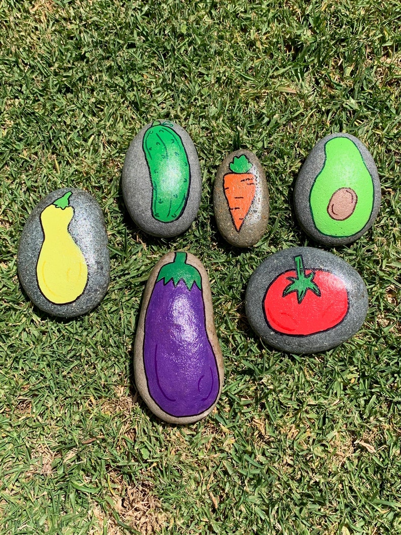 Painted Garden Rocks - Etsy