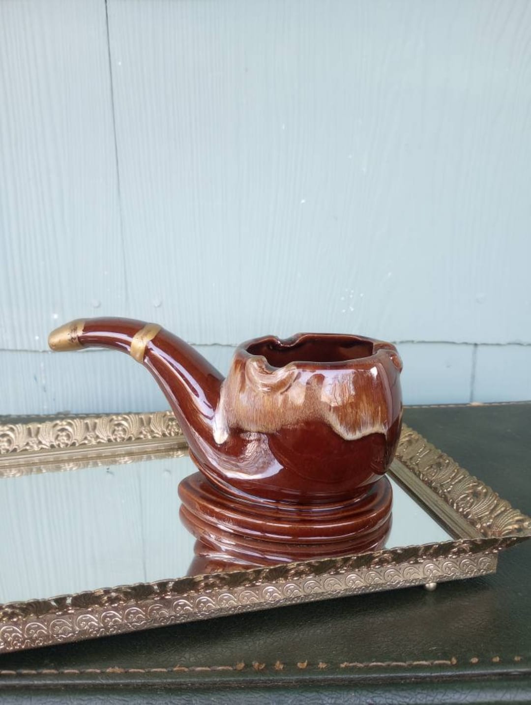 Napco Pipe Ashtray Planter Drip Glaze Vintage - Etsy